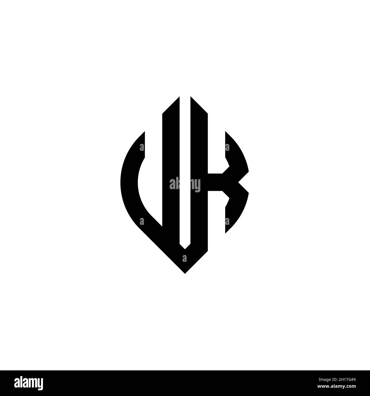 UK Monogram logo letter with simple continued shape style geometric ...