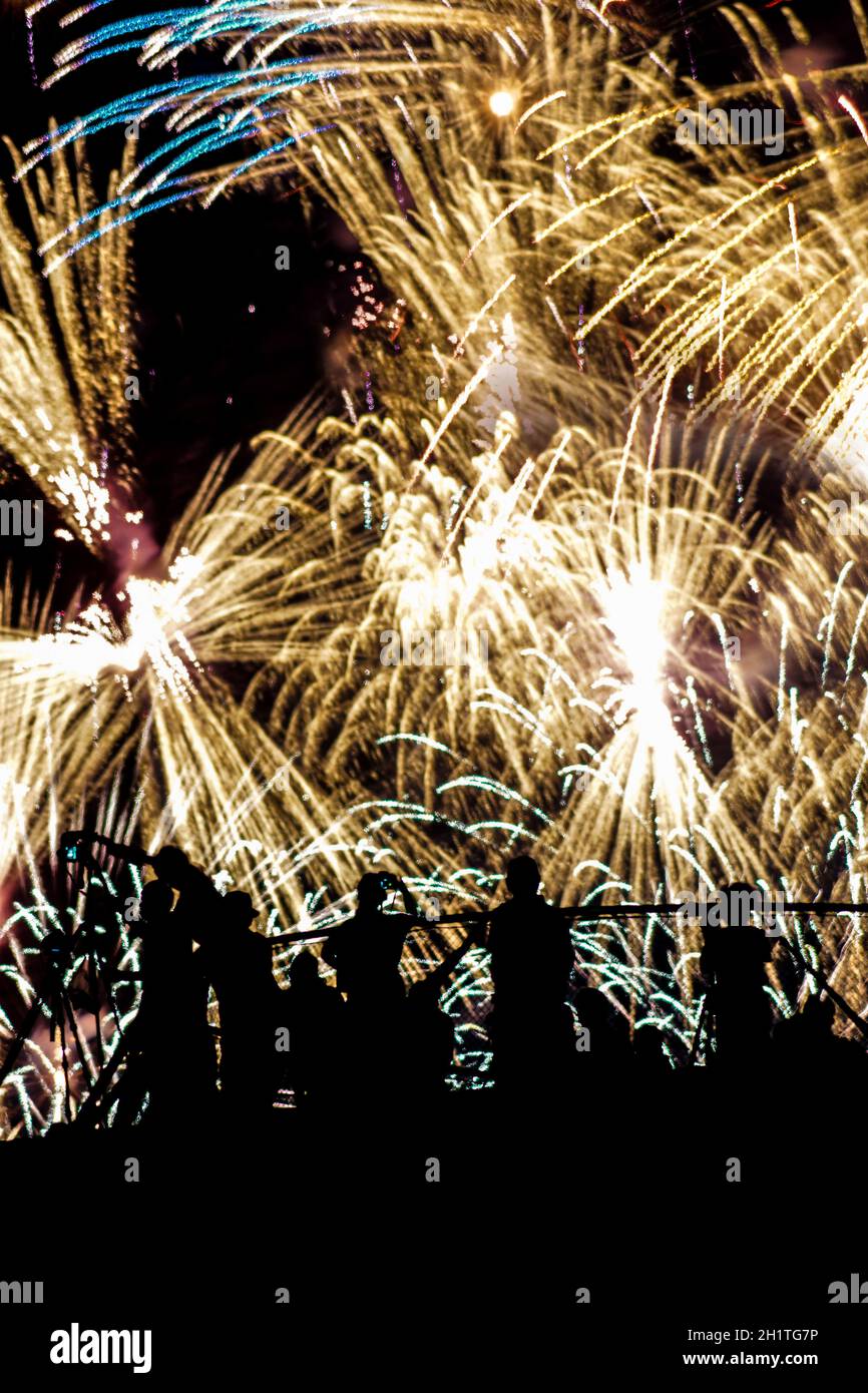 People shooting fireworks hi-res stock photography and images - Alamy
