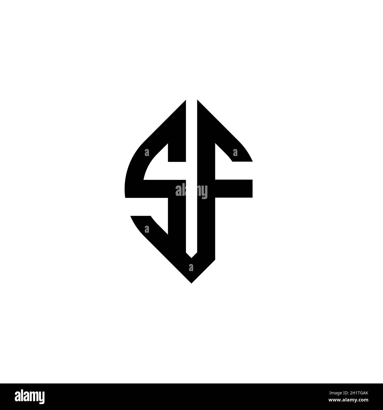 SF Monogram logo letter with simple continued shape style geometric ...