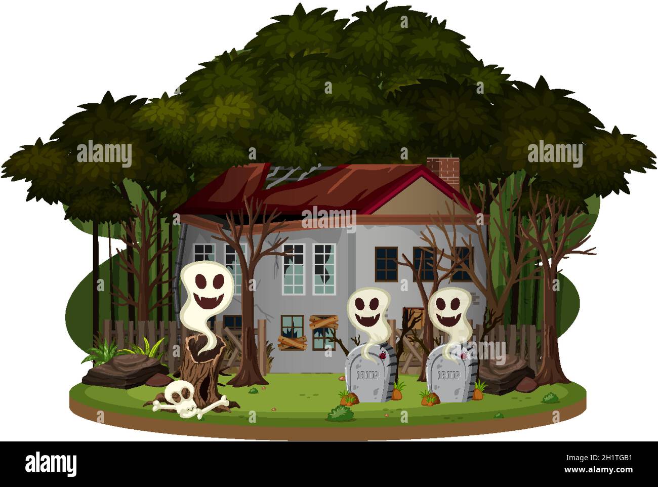 Haunted house in old Stock Vector Images - Alamy