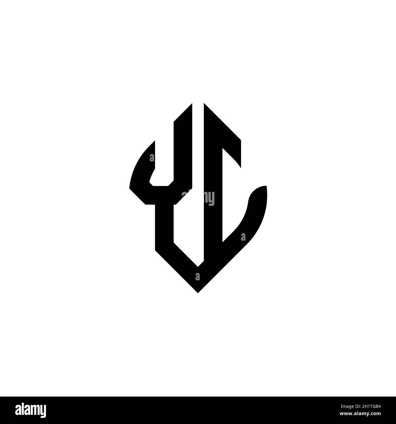 YJ Monogram logo letter with simple continued shape style geometric design template isolated on ...