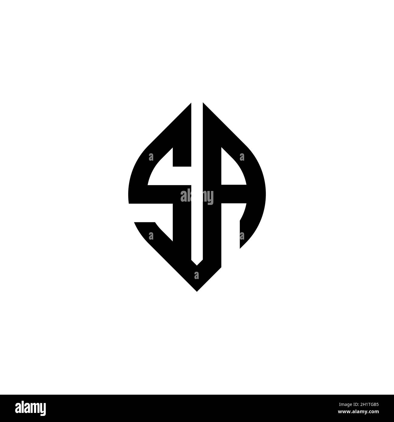 SA Monogram logo letter with simple continued shape style geometric ...