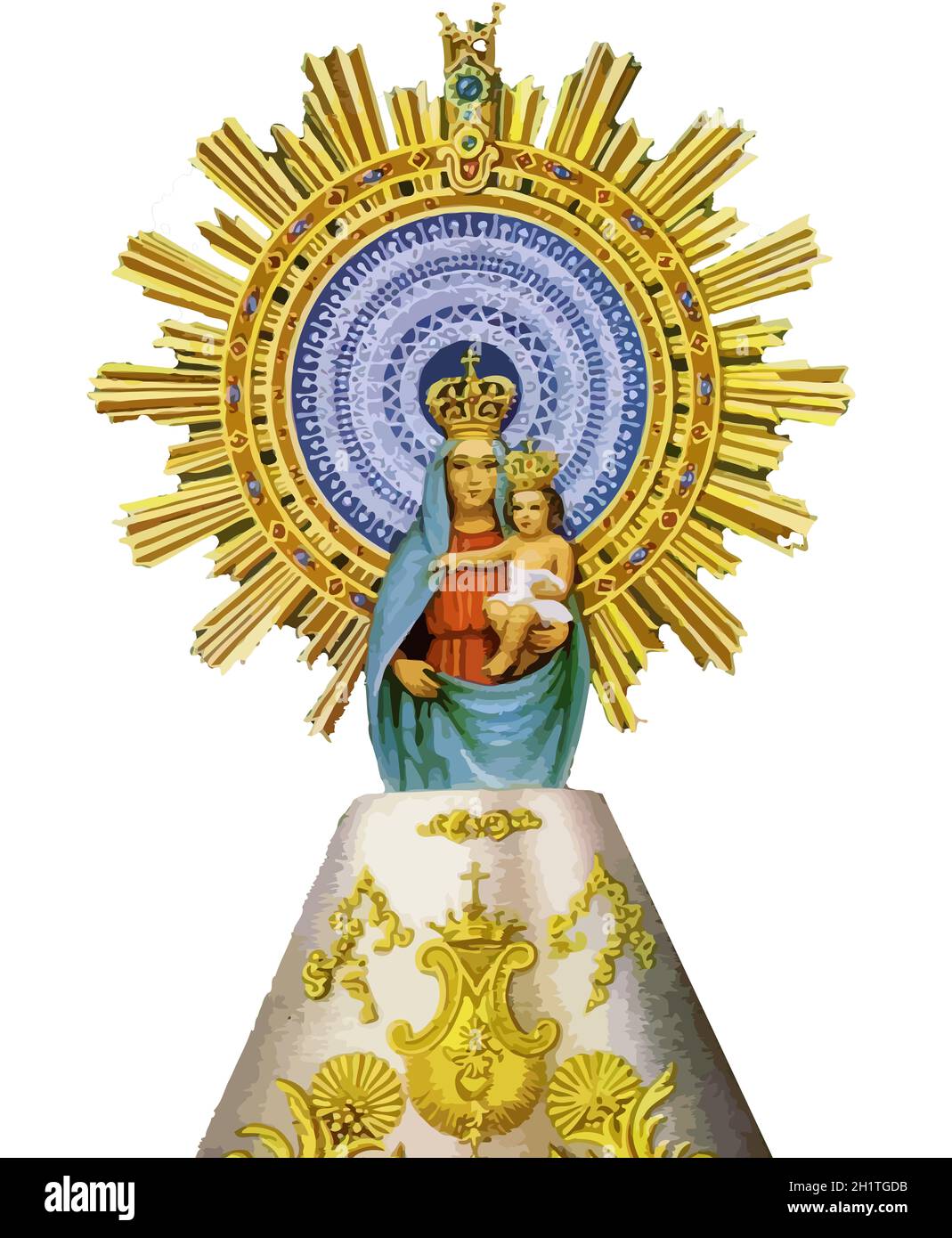 Our Lady of the Pillar holy sacred illustration Stock Photo - Alamy