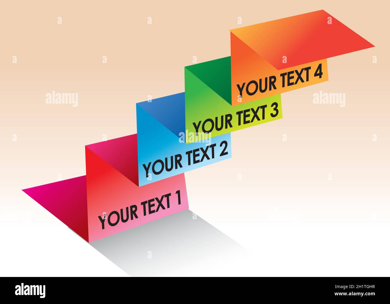 Vector design of colorful steps with copy space for typography layout ...
