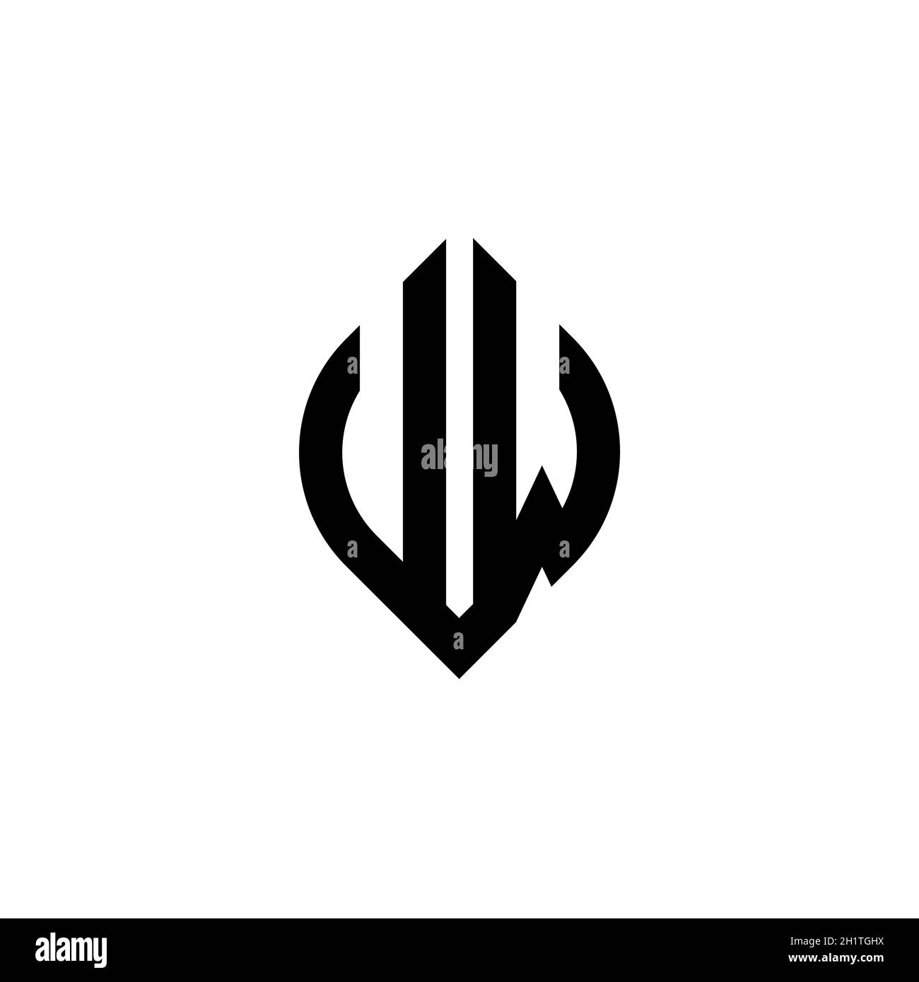 UW Monogram logo letter with simple continued shape style geometric design template isolated on ...