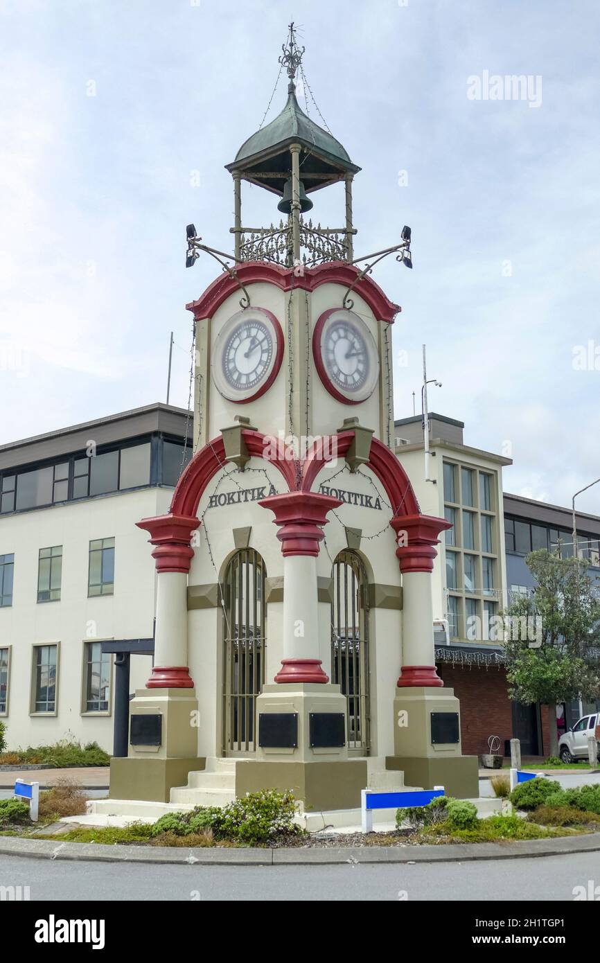 The Hokitika Clock Tower in Hokitika in New Zealand Stock Photo - Alamy