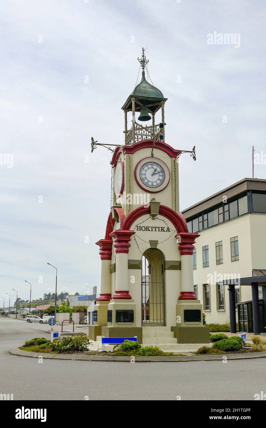 The Hokitika Clock Tower in Hokitika in New Zealand Stock Photo - Alamy