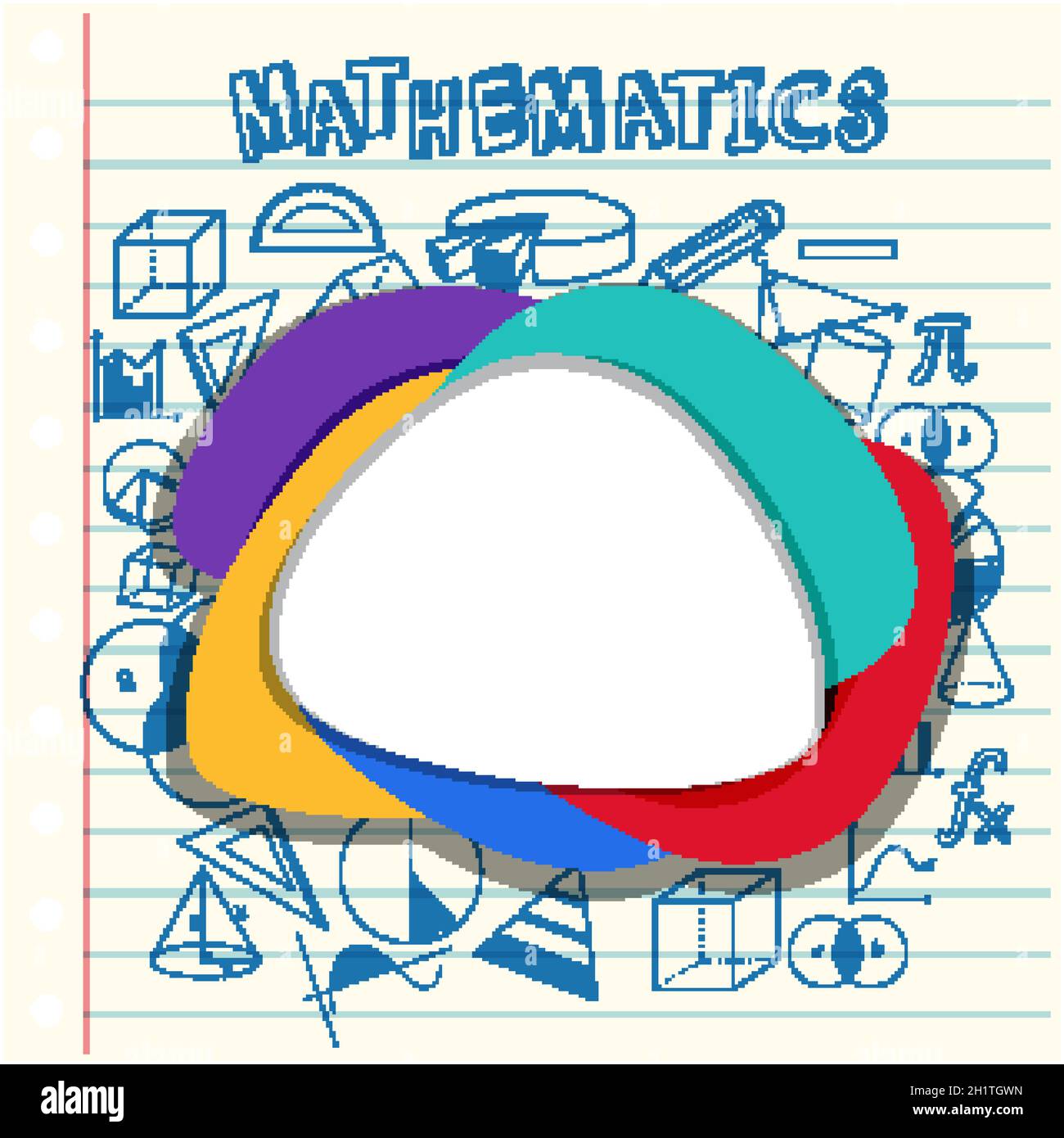 Blank math template with math tools and elements illustration Stock ...
