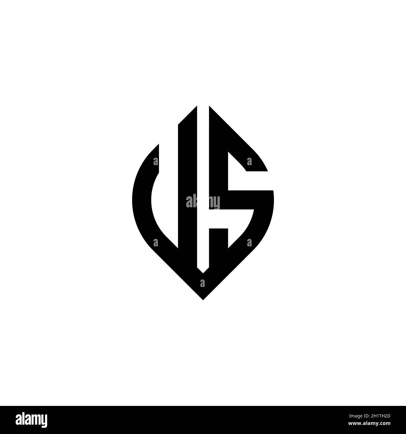 US Monogram logo letter with simple continued shape style geometric ...