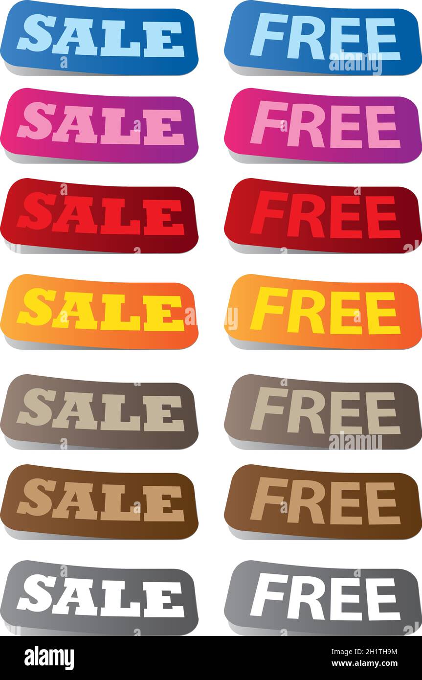 A set of vector colored labels with different sale messages Stock ...