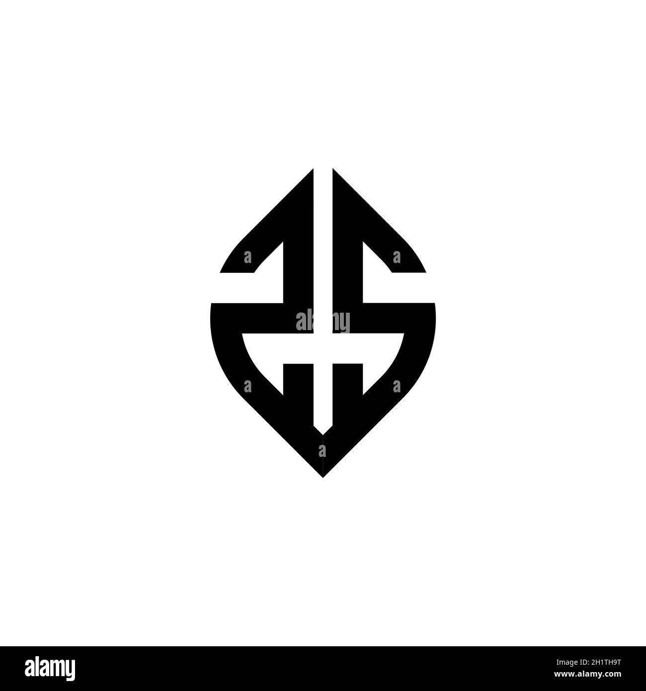 ZS Monogram logo letter with simple continued shape style geometric ...