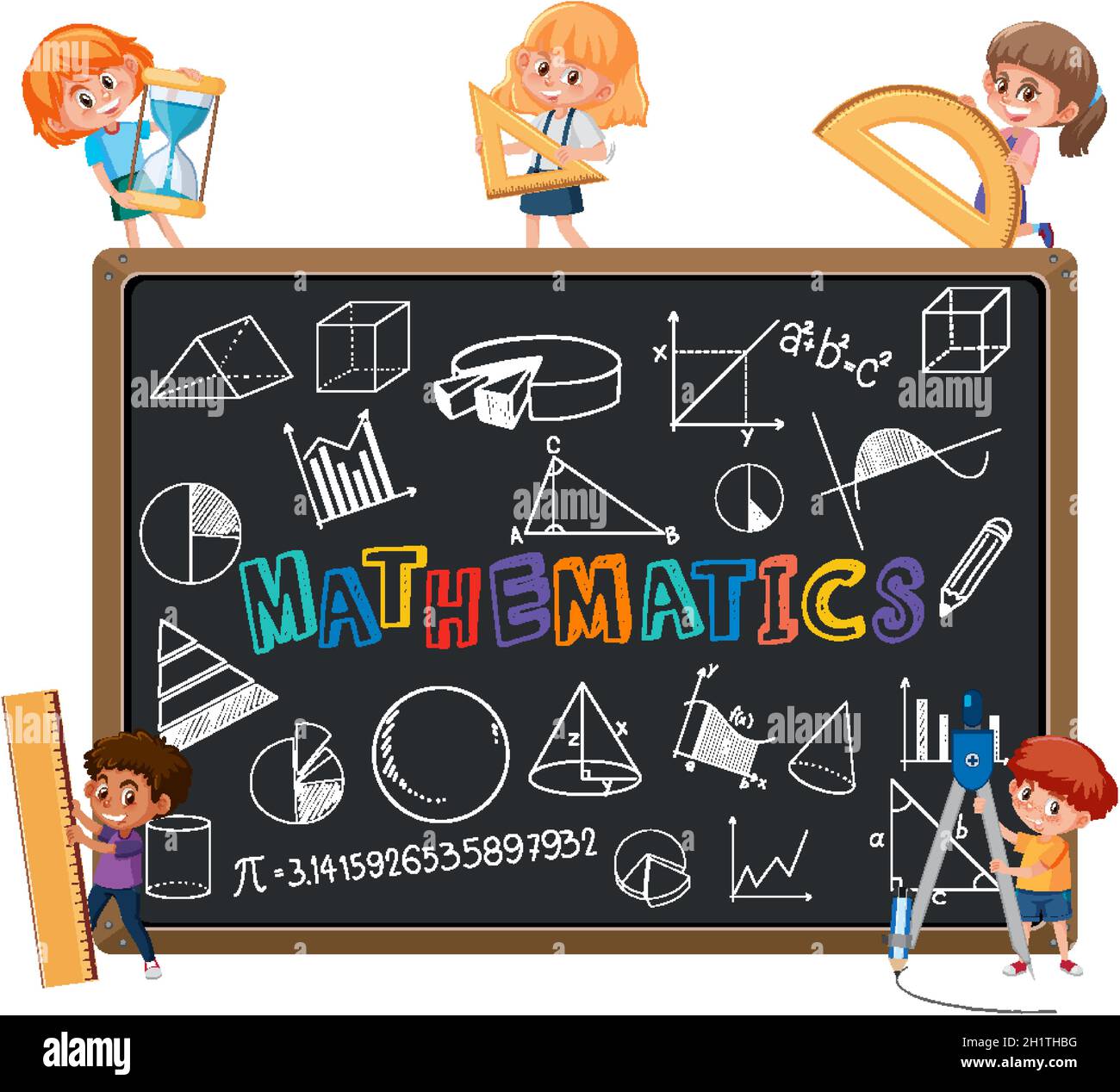 Math formula on blackboard isolated illustration Stock Vector Image ...