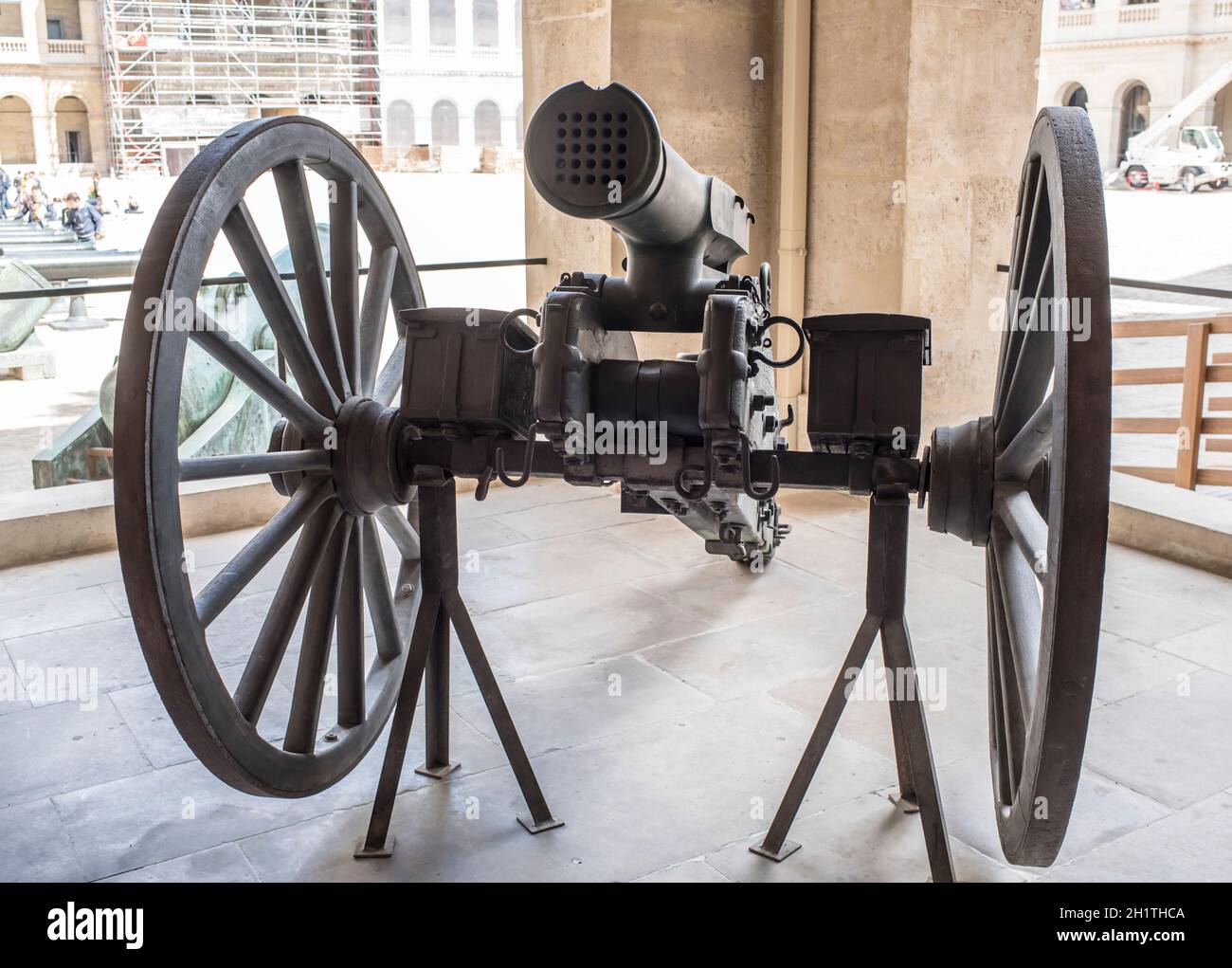 Paris; France- May 02; 2017:Canon a Balles- mitrailleuse is a type of ...