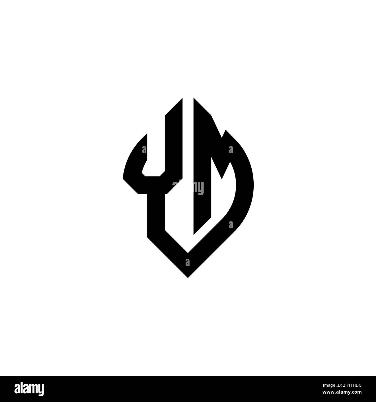 YM Monogram logo letter with simple continued shape style geometric design template isolated on ...