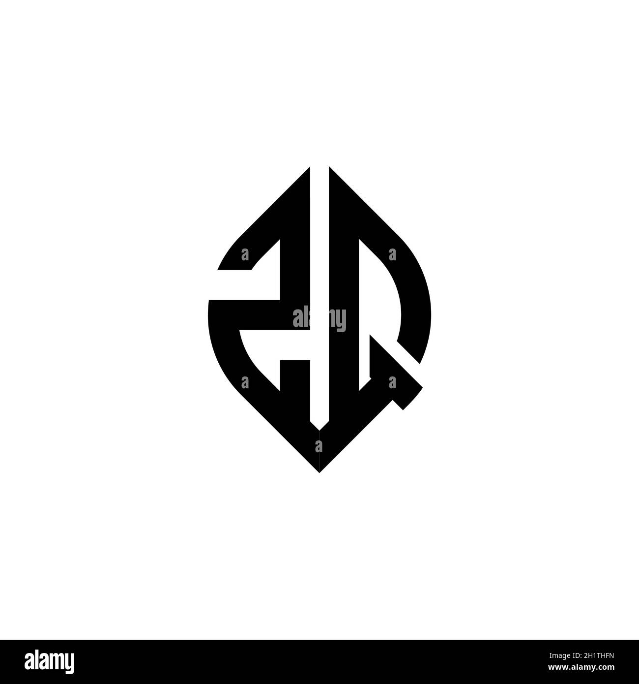 ZQ Monogram logo letter with simple continued shape style geometric ...