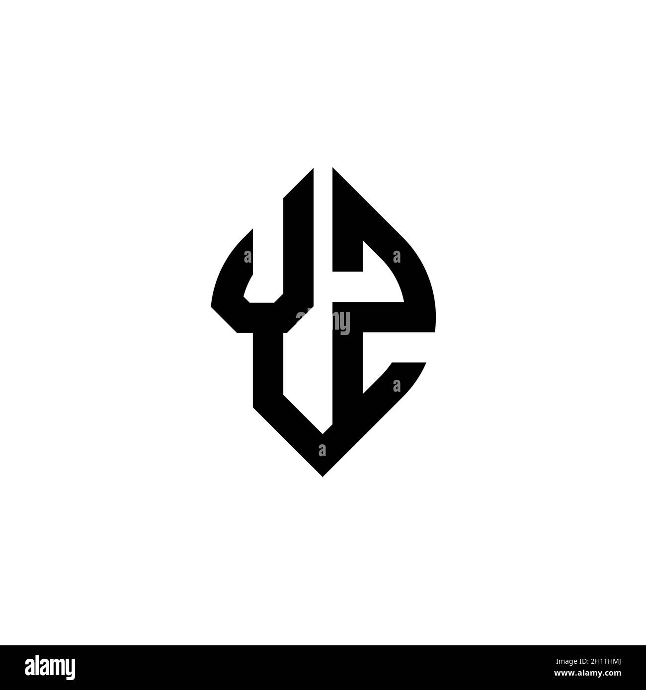 YZ Monogram logo letter with simple continued shape style geometric ...
