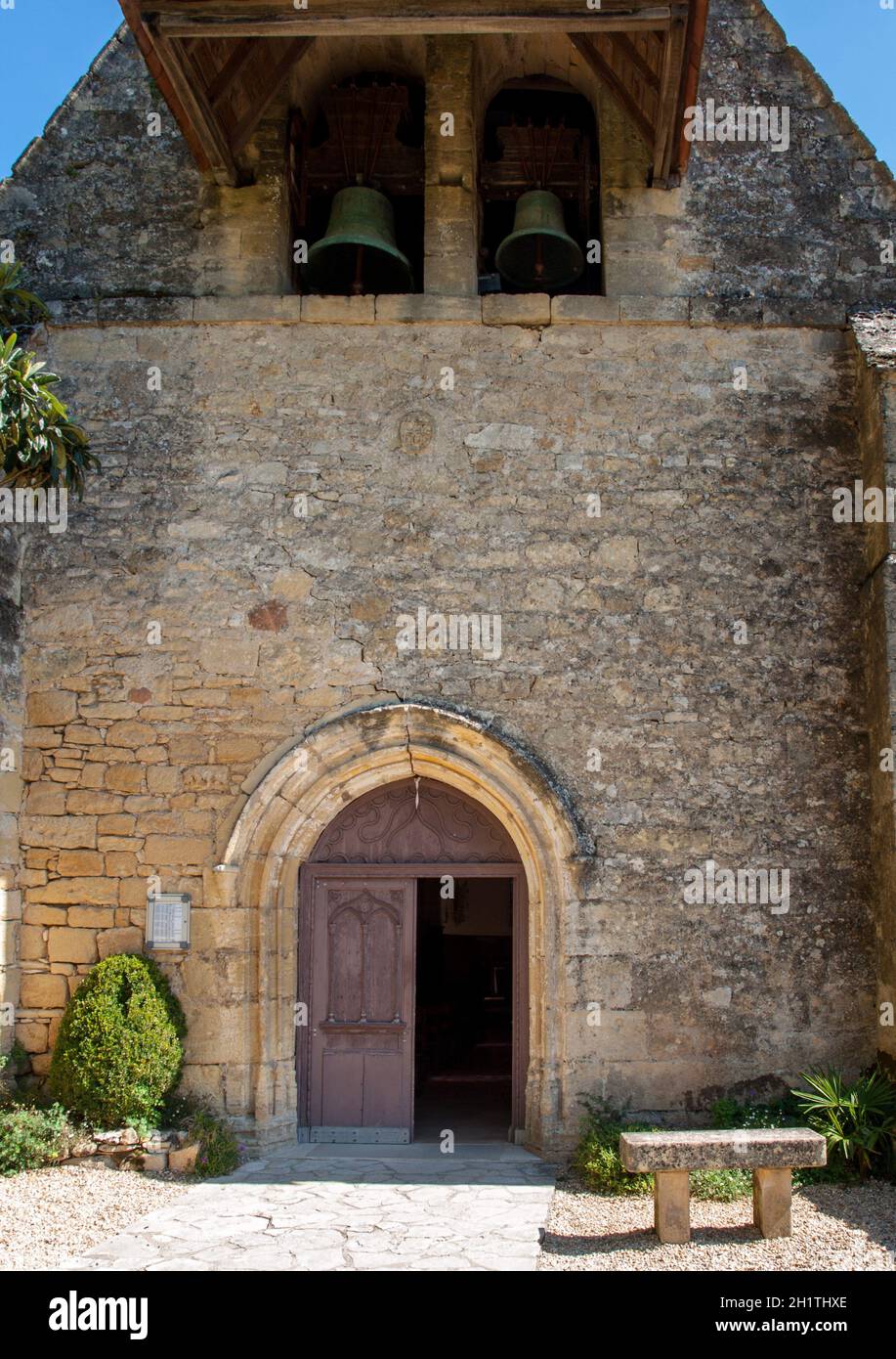 Church on the hill of in the small and romantique village of La Roque ...