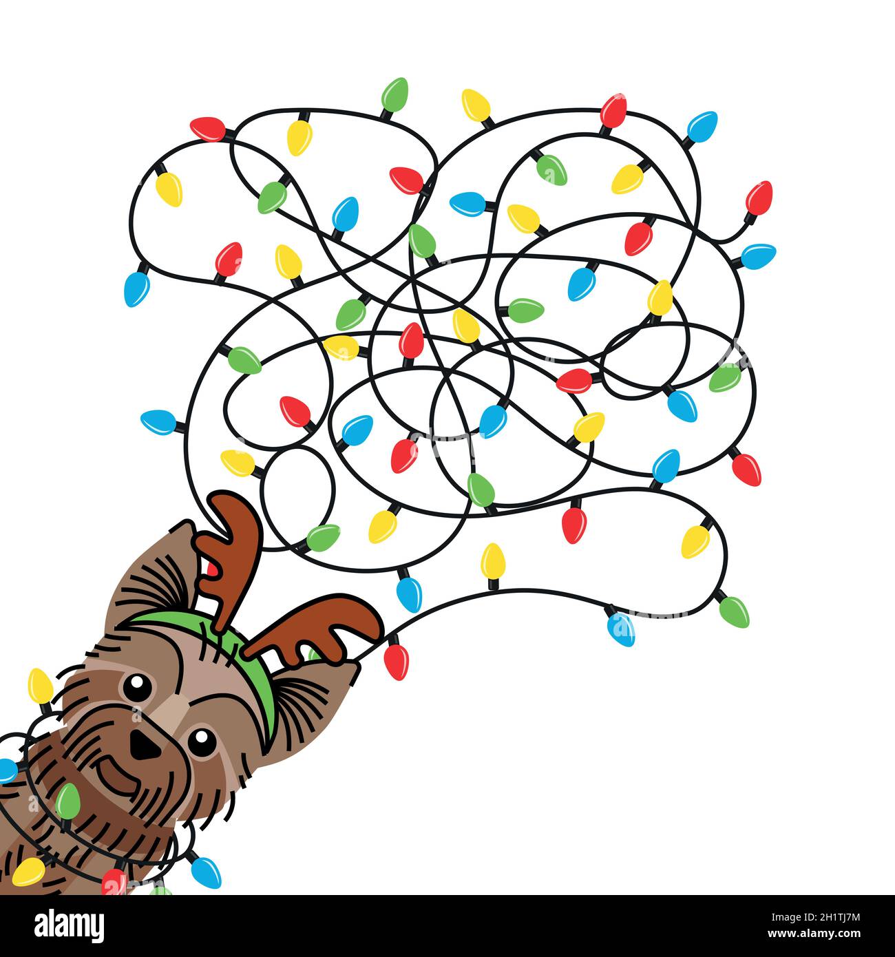 Tangled Christmas Lights Clip Art