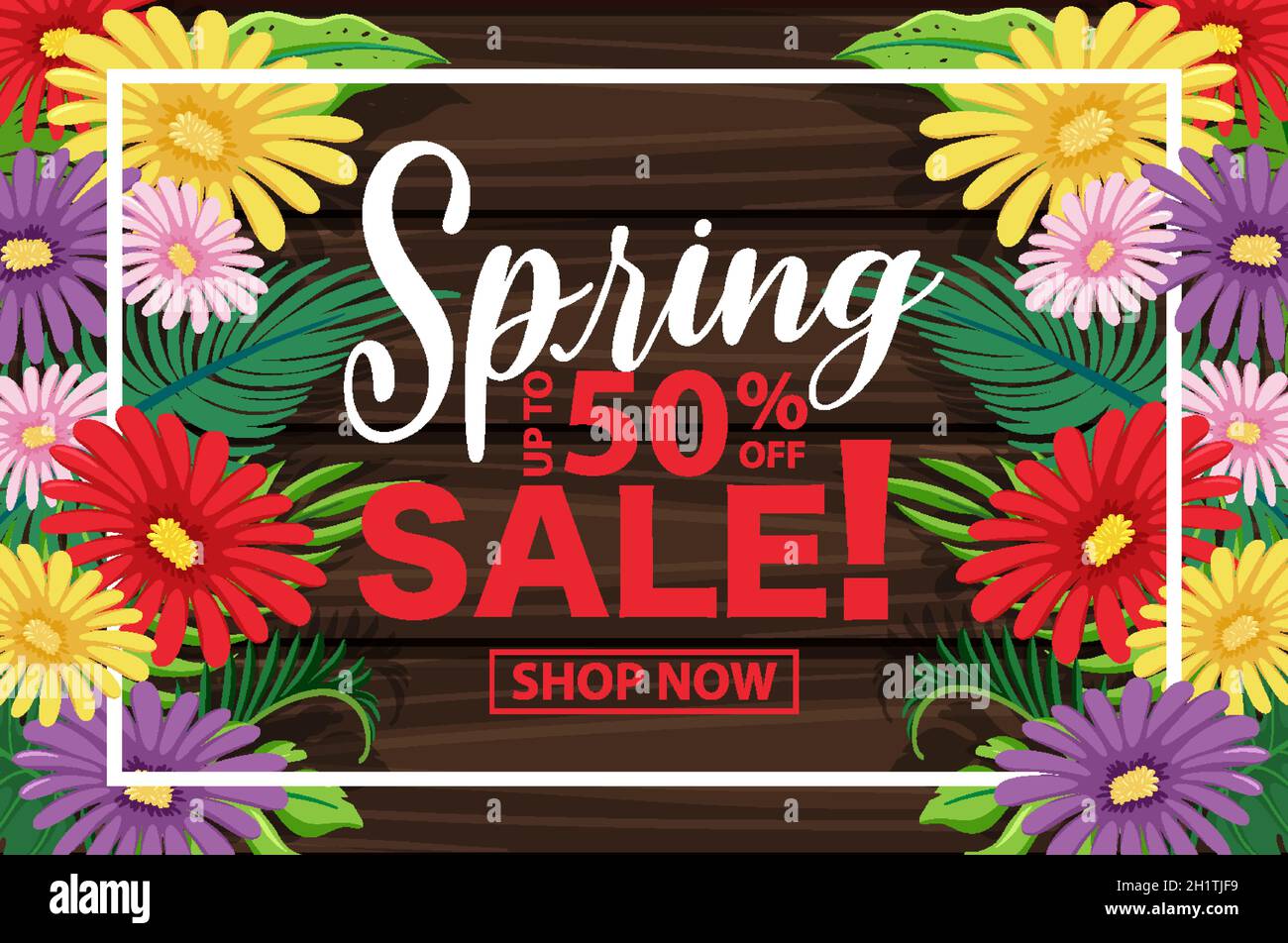 Floral spring banner template illustration Stock Vector Image & Art - Alamy