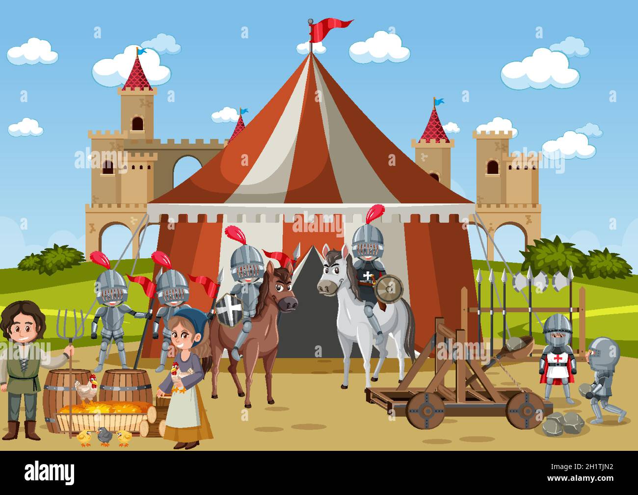 Medieval tent camp Stock Vector Images - Alamy
