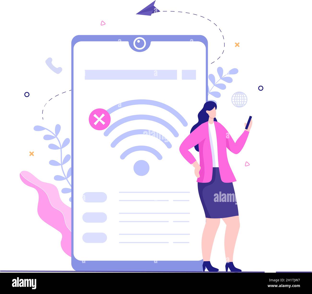 Phone lost signal Stock Vector Images - Alamy