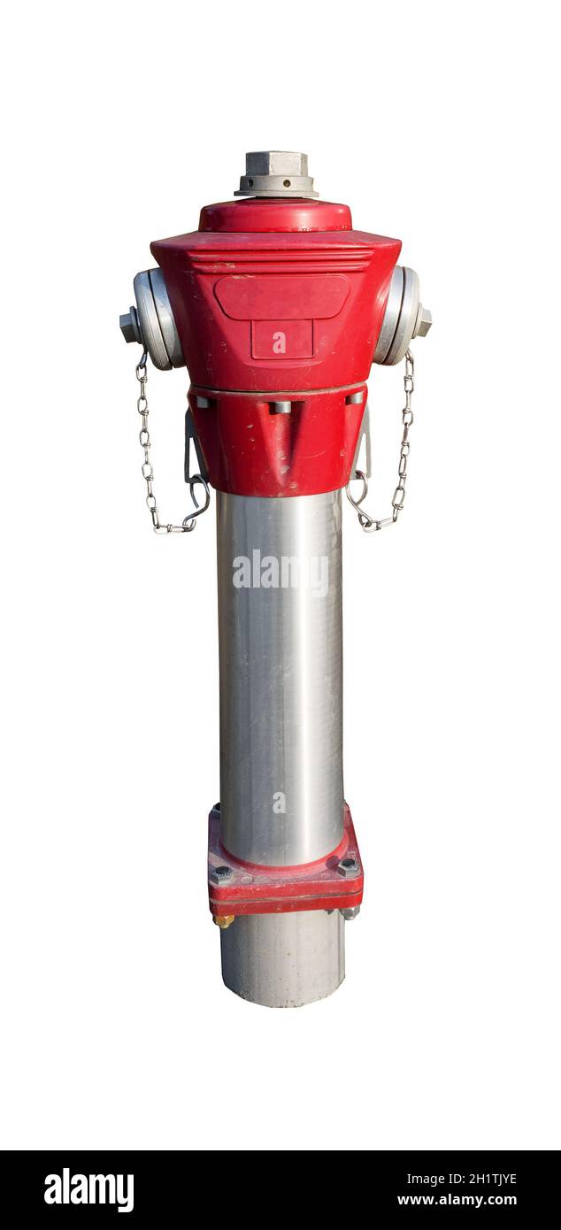 Red isolated hydrant from germany in the area North-Rhine-Westfalia ...