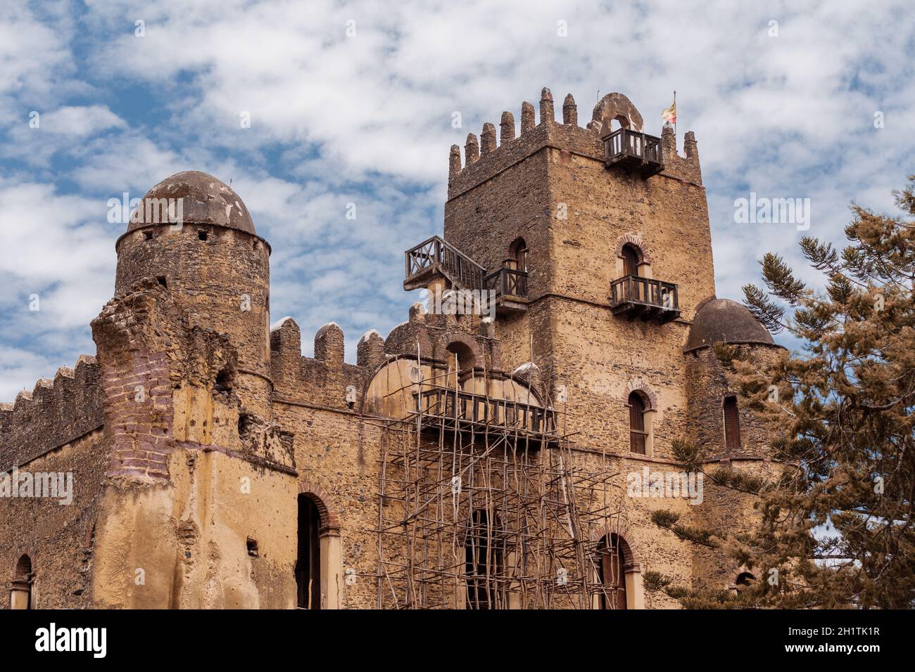 ruins of famous african castle Fasil Ghebbi, Royal fortress-city in ...