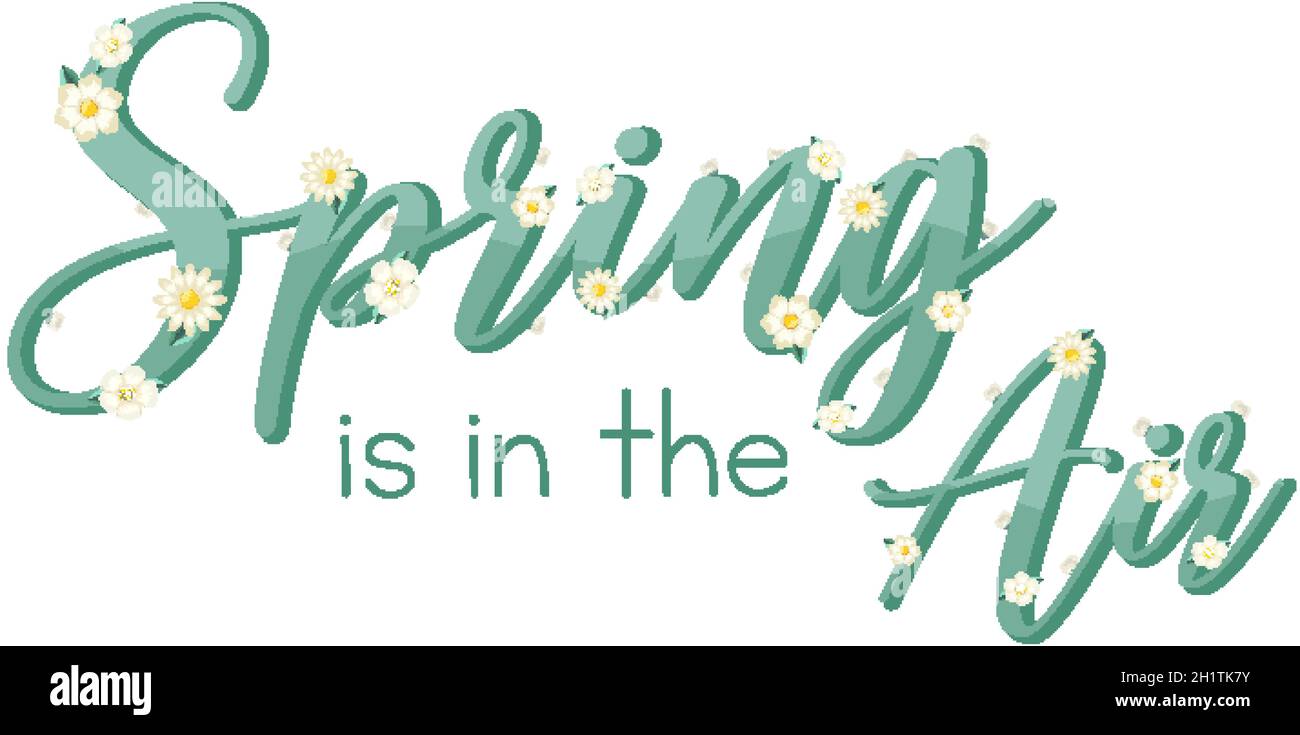 Floral spring calligraphic text illustration Stock Vector Image & Art ...
