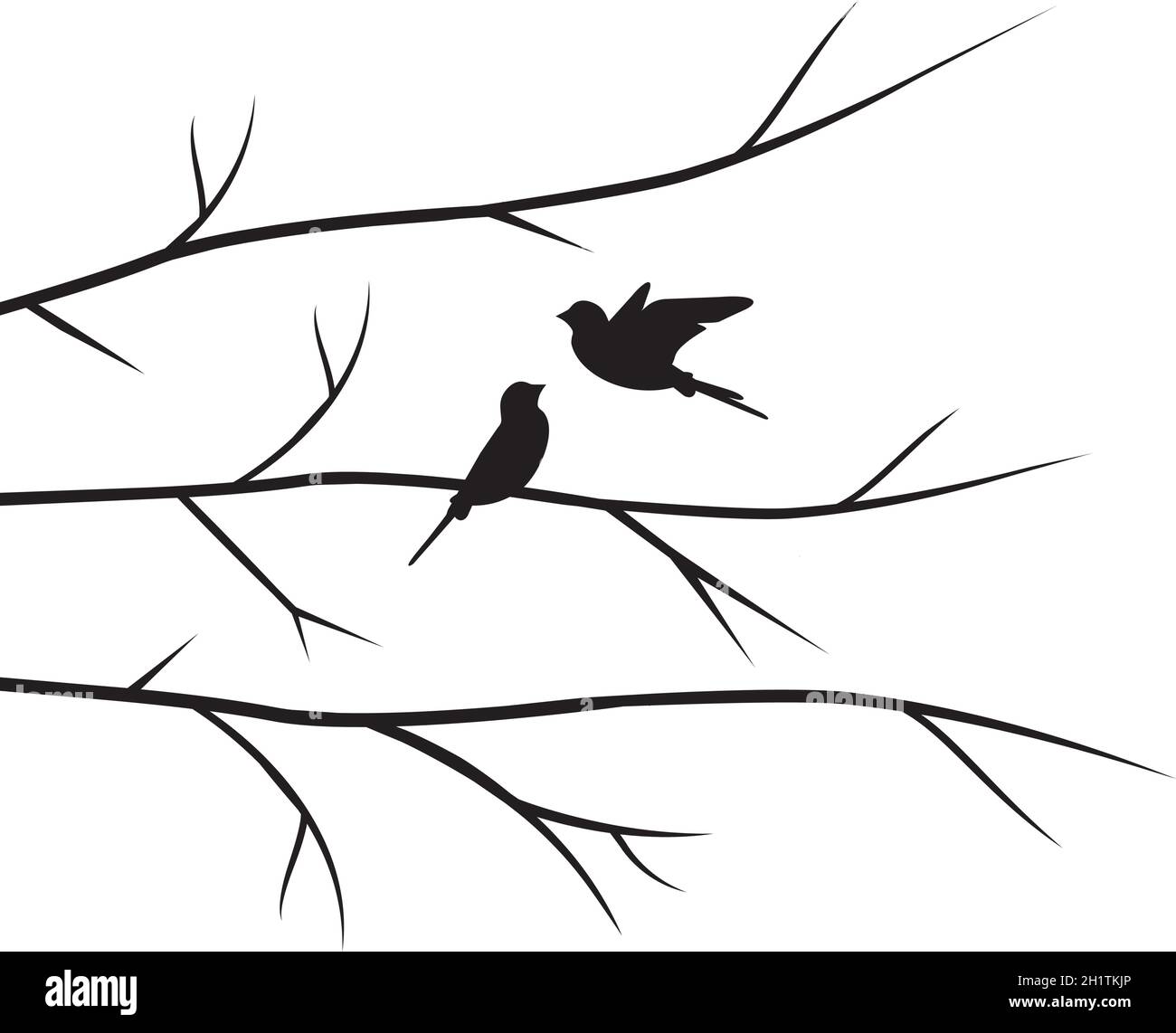 Two Birds Clipart Black And White