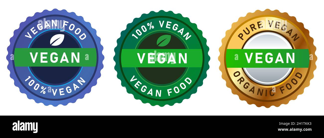 vegan food emblem stamp sign label symbol vegetarian 100 percent ...