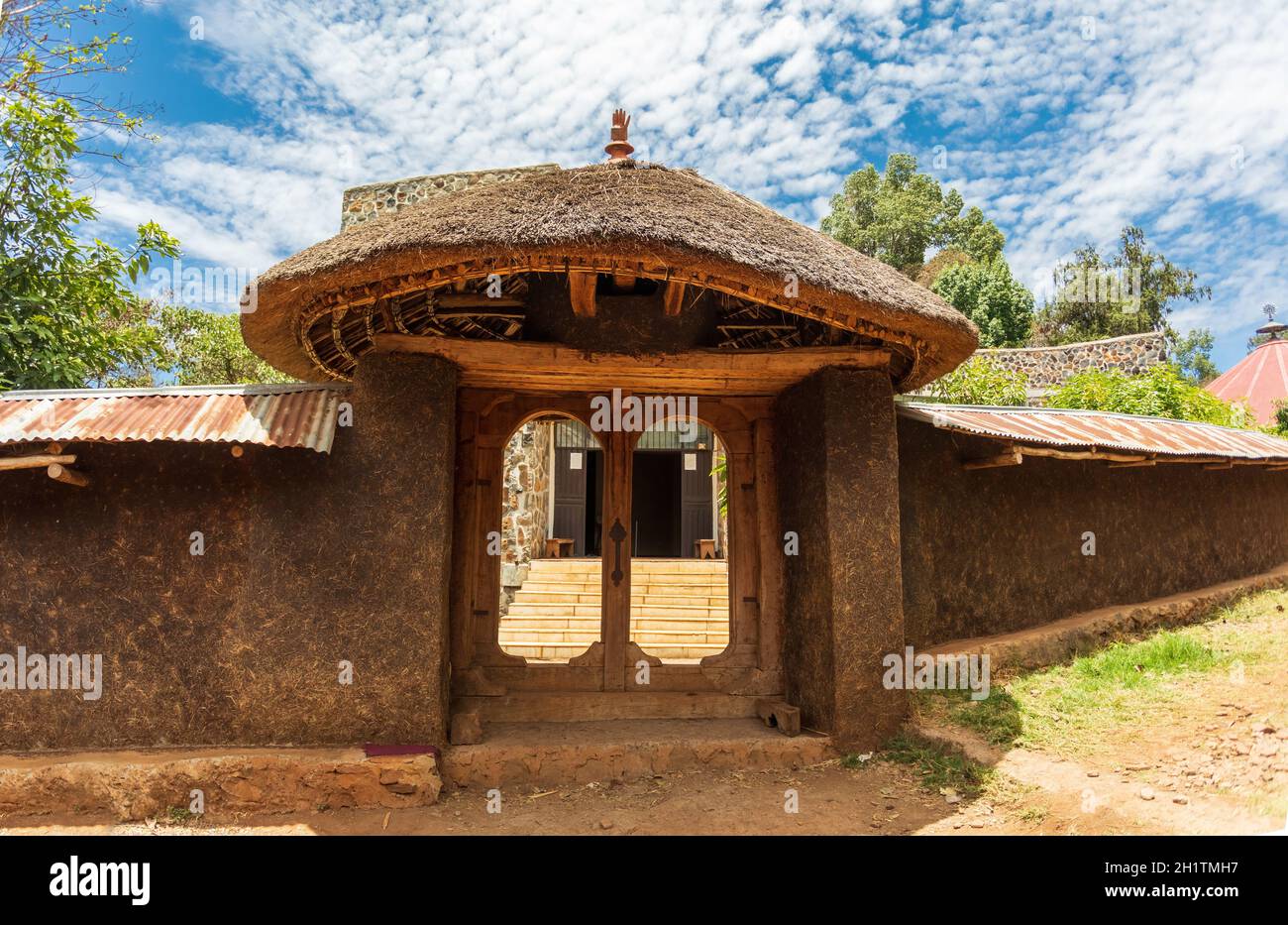 Entry to UNESCO Ura Kidane Mehret Church, monastery from 14th century ...