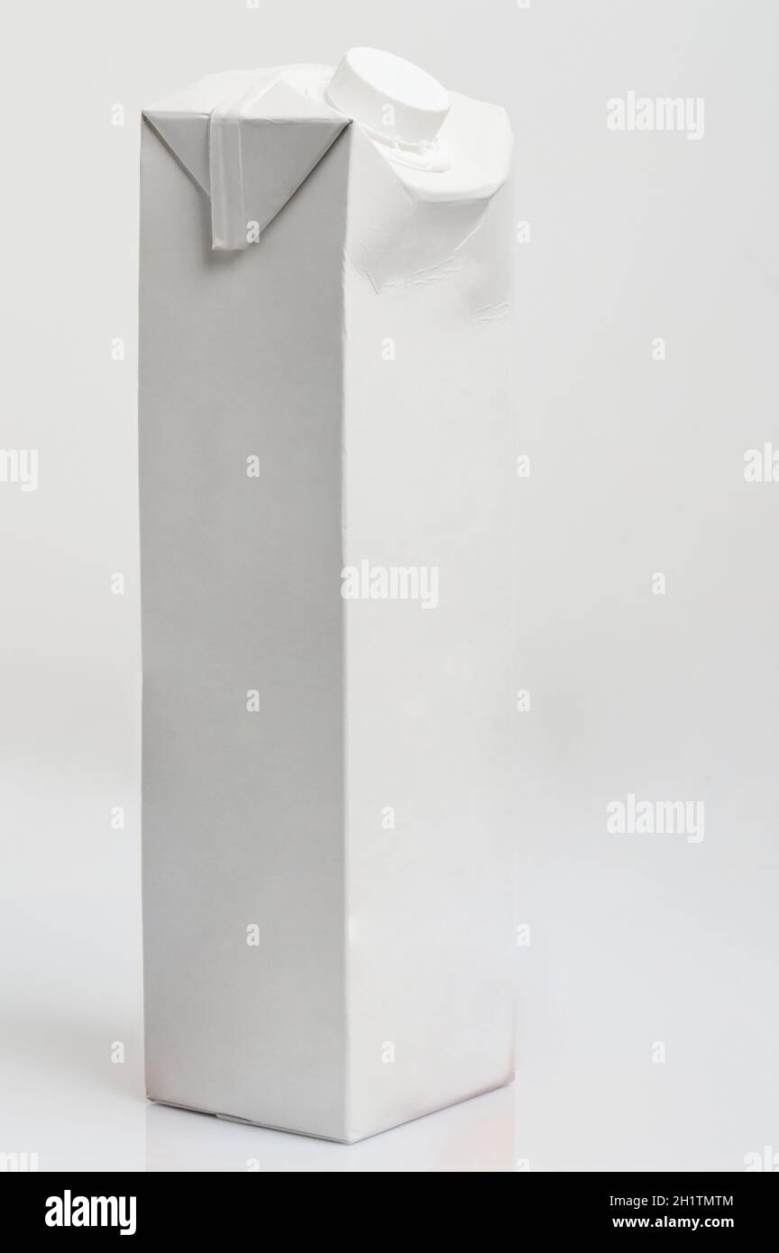 Tall clean white tetra box real photo isolated on background Stock ...