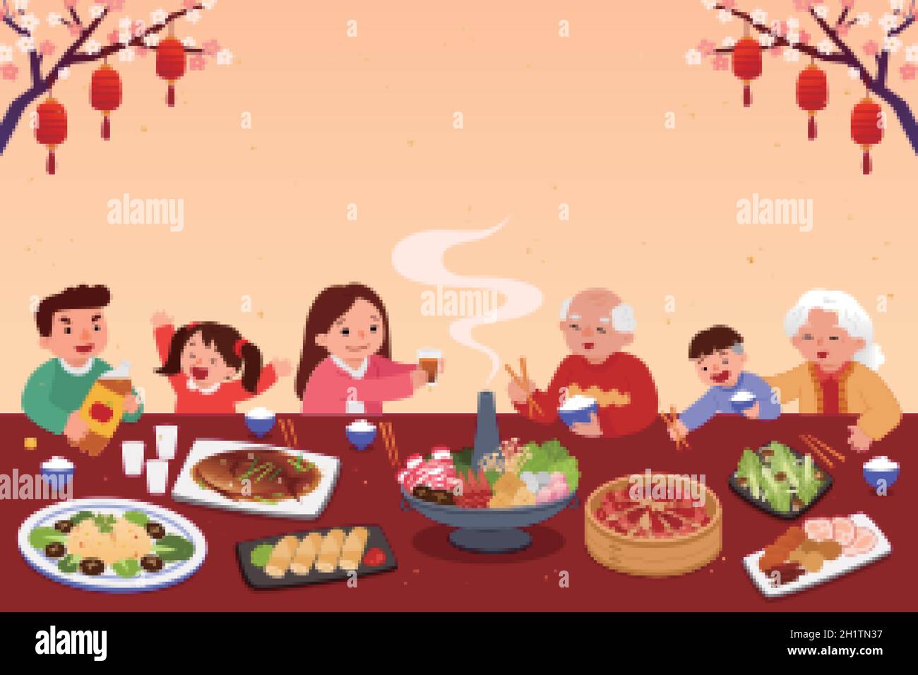 Family hotpot Stock Vector Images - Alamy