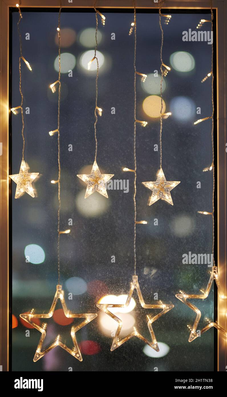 Sparkle magic light on window with blurred glow background Stock Photo ...