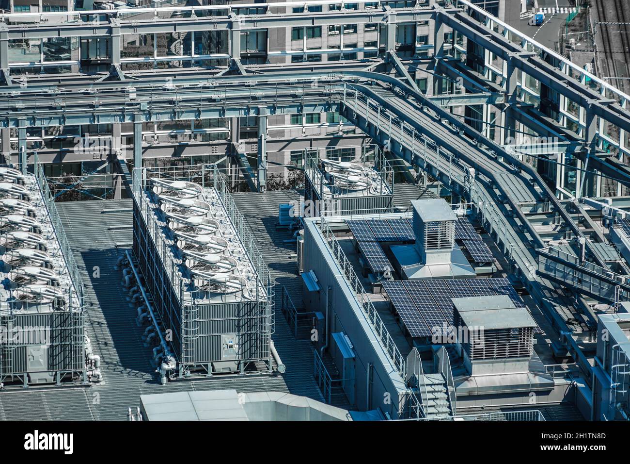 The roof of the machine room of a high-rise building. Shooting Location ...