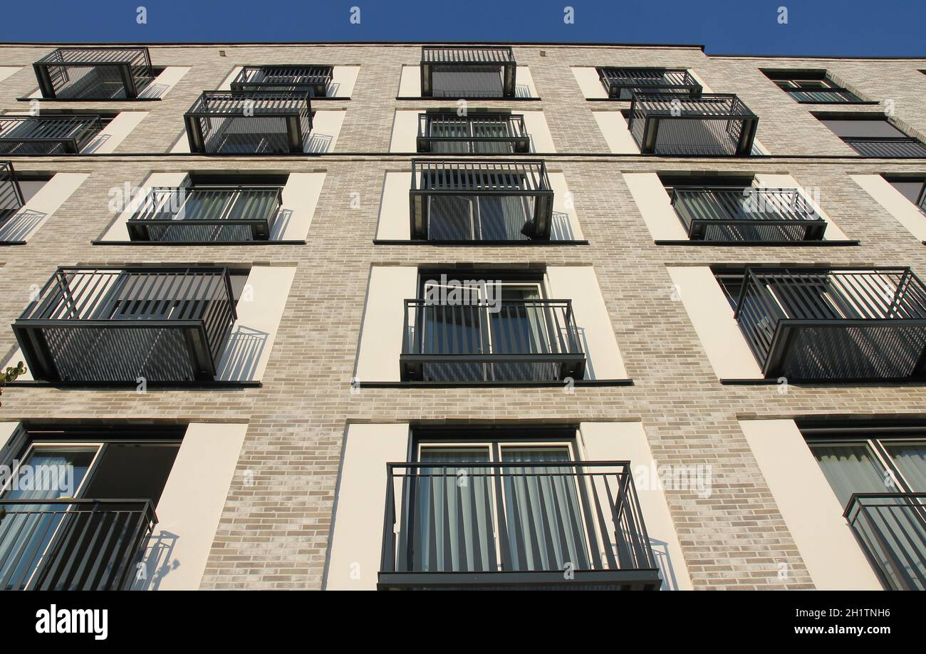 Appartement house with single living spaces. Boarding house Stock Photo ...