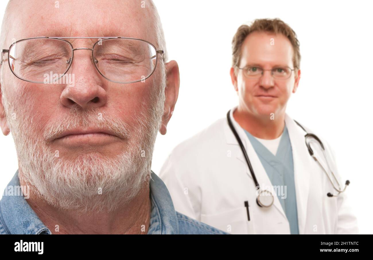 Doctor worried male on white hi-res stock photography and images - Alamy