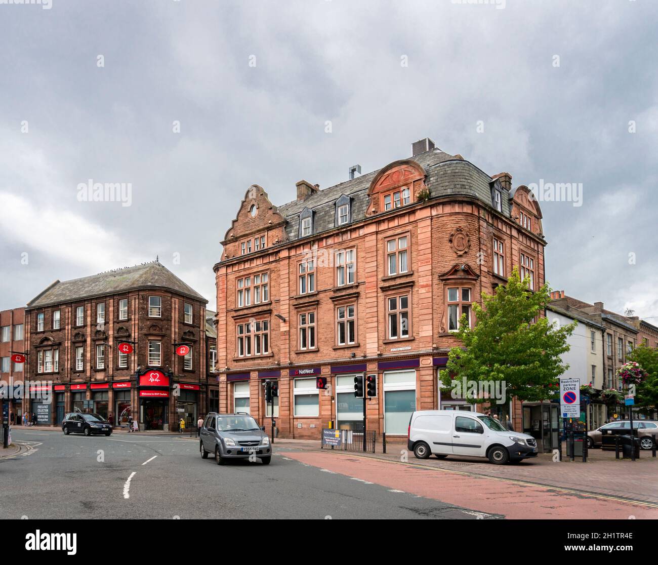 Carlisle, Cumbria, UK, August 2020 - Red bricked buildings in the city ...