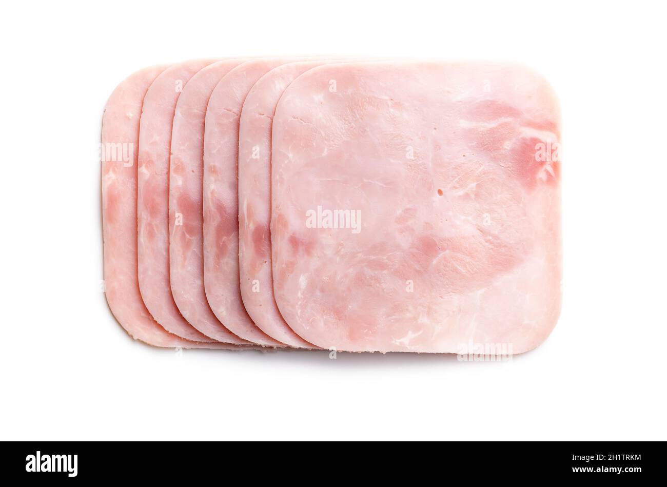 Sliced pork ham isolated on white background Stock Photo - Alamy