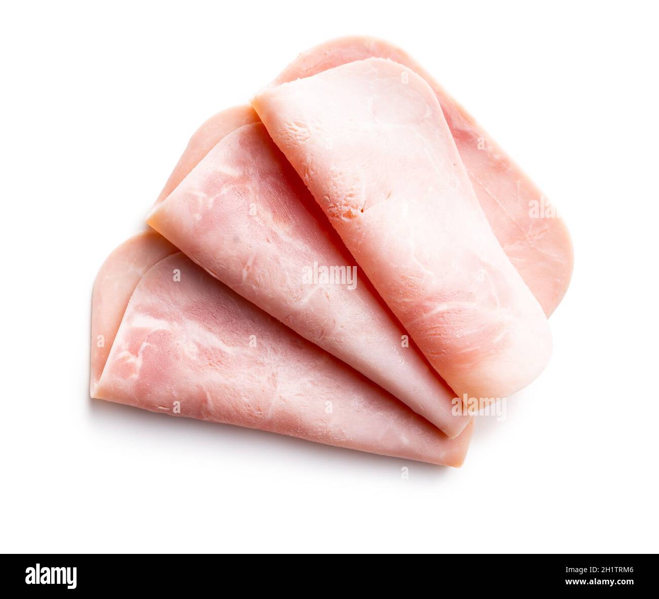 Sliced pork ham isolated on white background Stock Photo - Alamy
