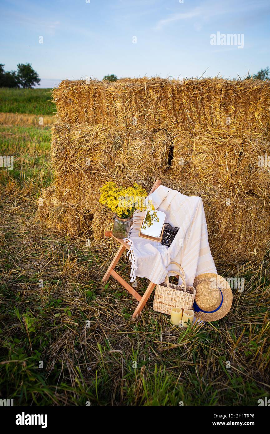 Hay bale chair hi-res stock photography and images - Alamy