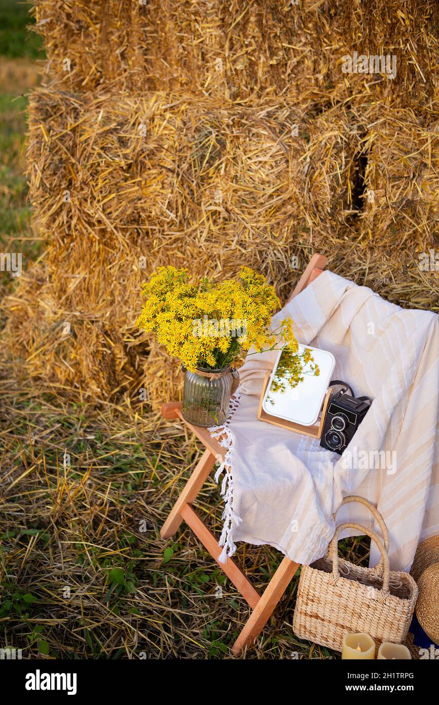 Hay bale chair hi-res stock photography and images - Alamy