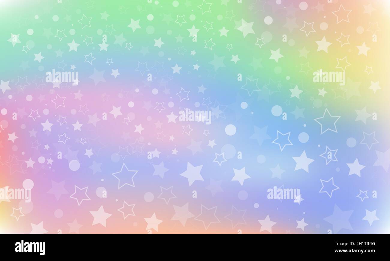 Rainbow fantasy background. Holographic illustration in pastel colors ...