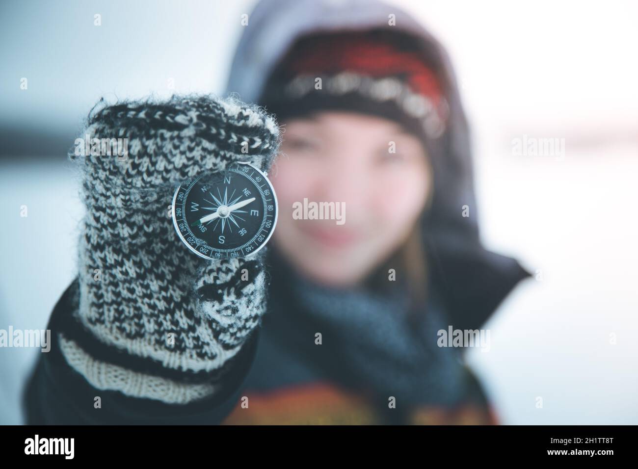 Orienteering compass girl hi-res stock photography and images - Alamy