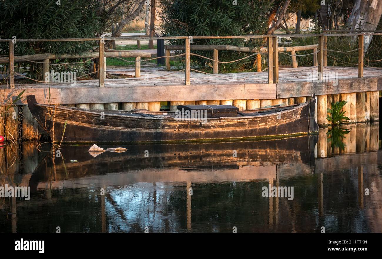 Traditional wooden boats. Latin sailing ship, in the harbor of the ...