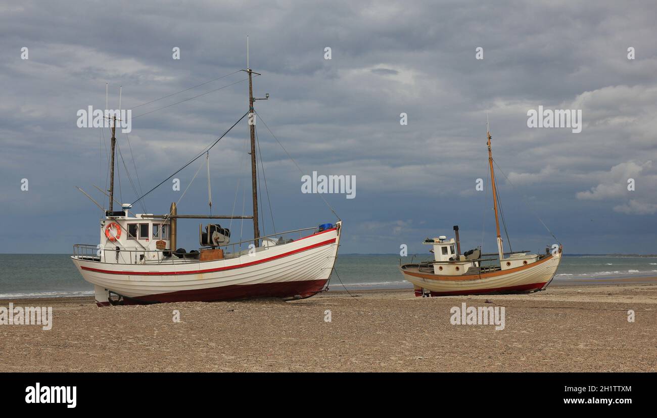 Summer scene at Thorup beach, Denmark Stock Photo - Alamy