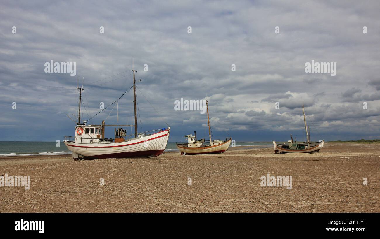 Scene at Thorup beach, west coast of Denmark Stock Photo - Alamy