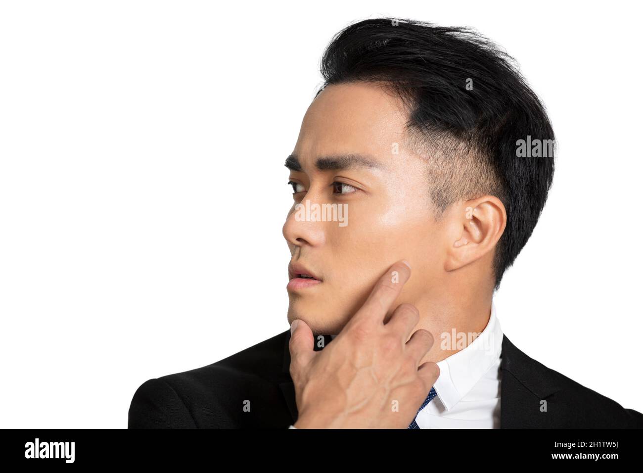 Closeup handsome asian young man face with skin care concept Stock ...