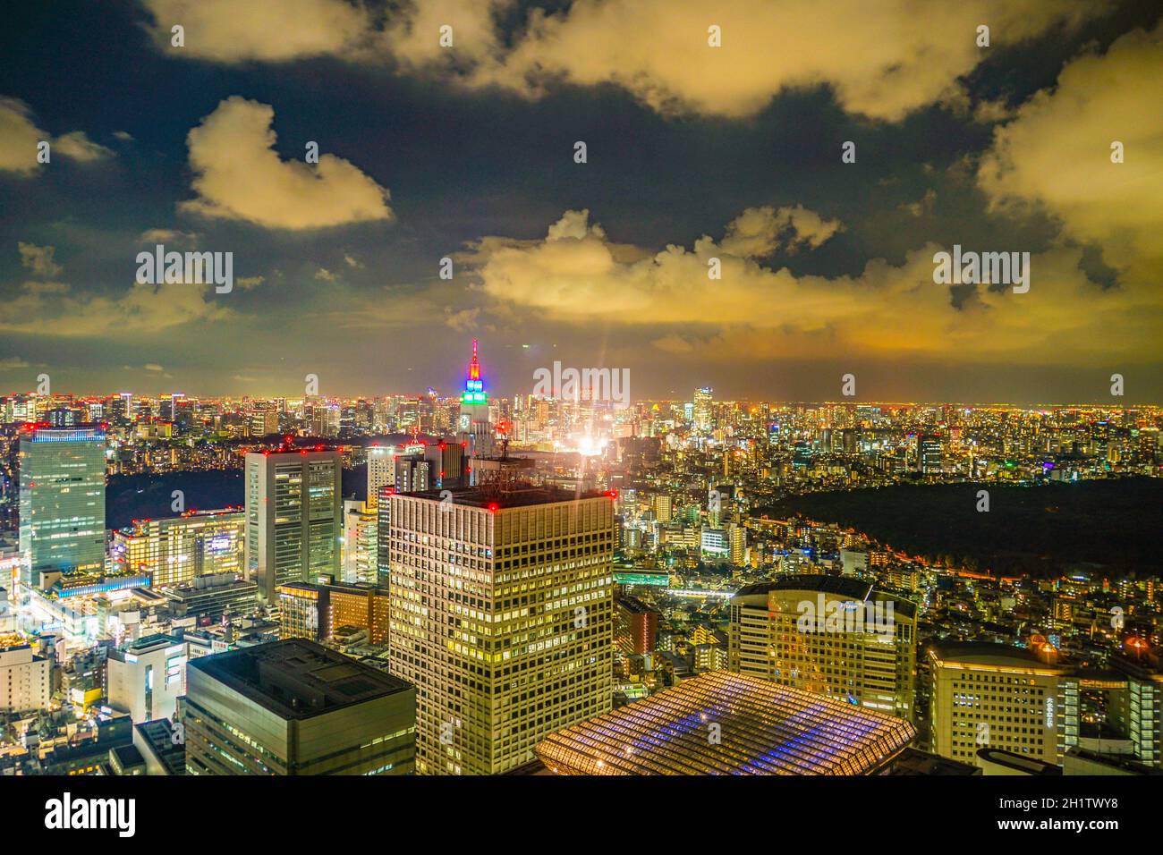 Tokyo night view seen from the observation deck of the Tokyo ...