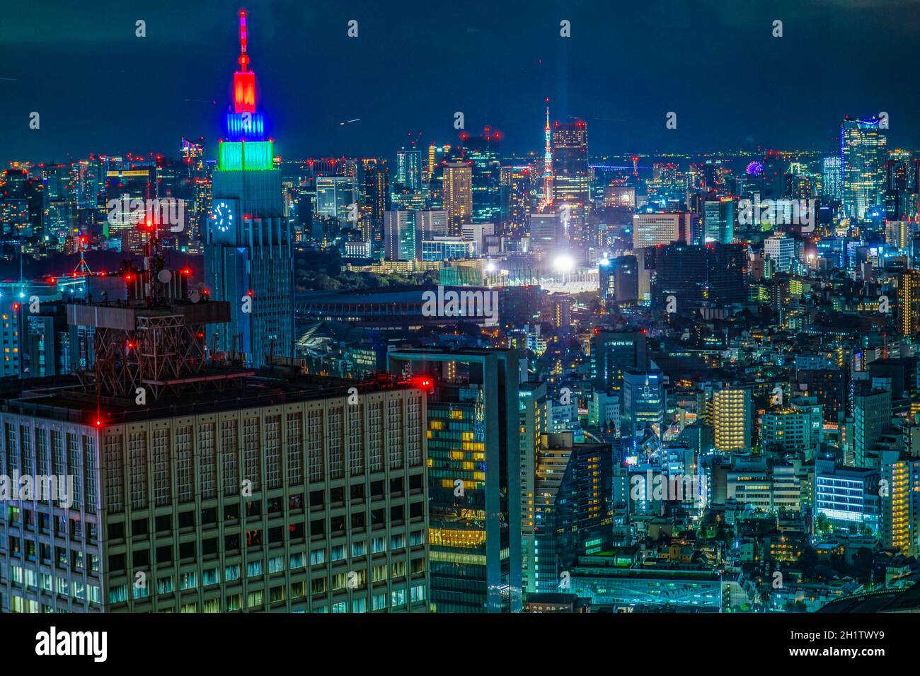 Tokyo night view seen from the observation deck of the Tokyo ...